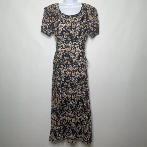 Jamie Brooke | Dresses | Vintage 8s90s Jamie Brooke Blue Orange Floral ...